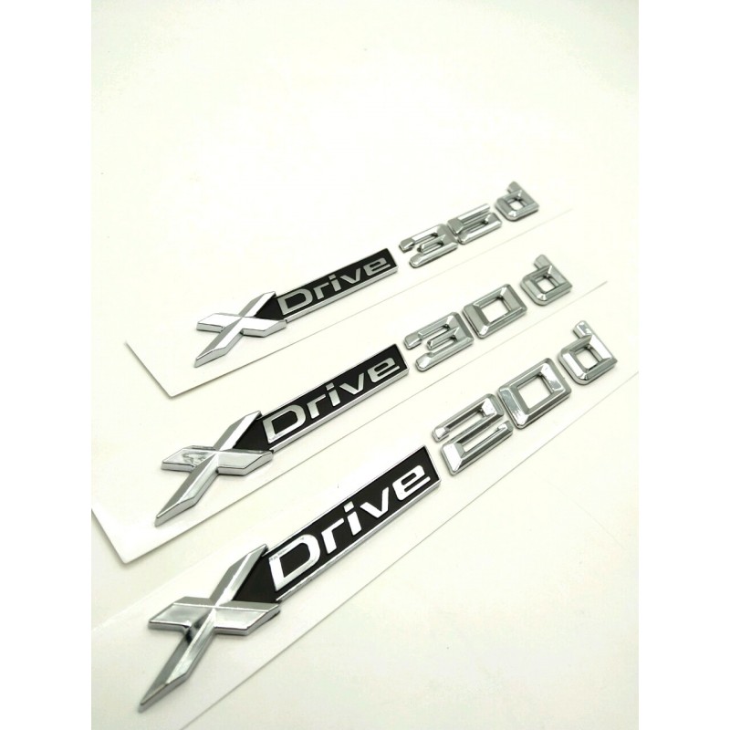 Emblema Laterales Letras BMW XDRIVE 30d Cromado
